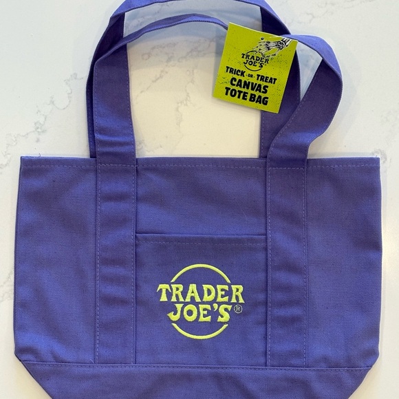 Trader Joe'S | Bags | Trader Joes Purple Canvas Mini Tote Baglimited ...